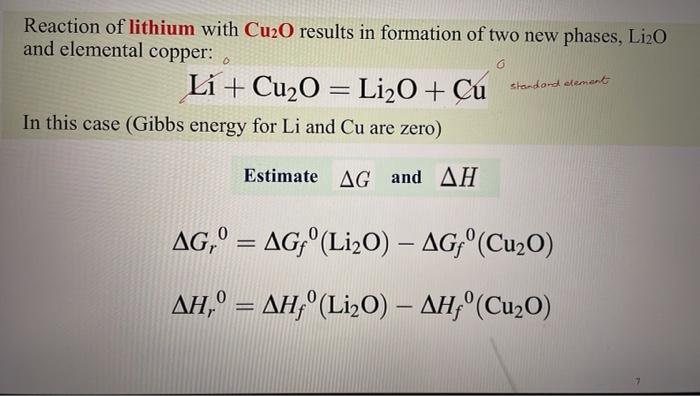 Solved Reaction of lithium with Cu2O results in formation of | Chegg.com
