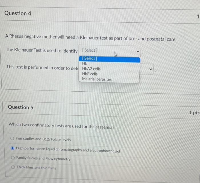 A Rhesus negative mother will need a Kleihauer test | Chegg.com