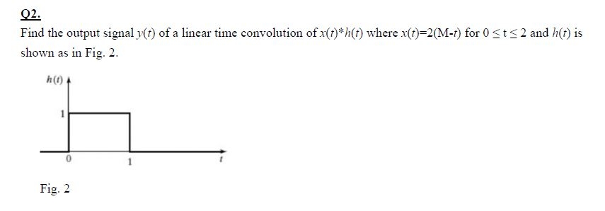 Solved Q2.Find the output signal y(t) ﻿of a linear time | Chegg.com