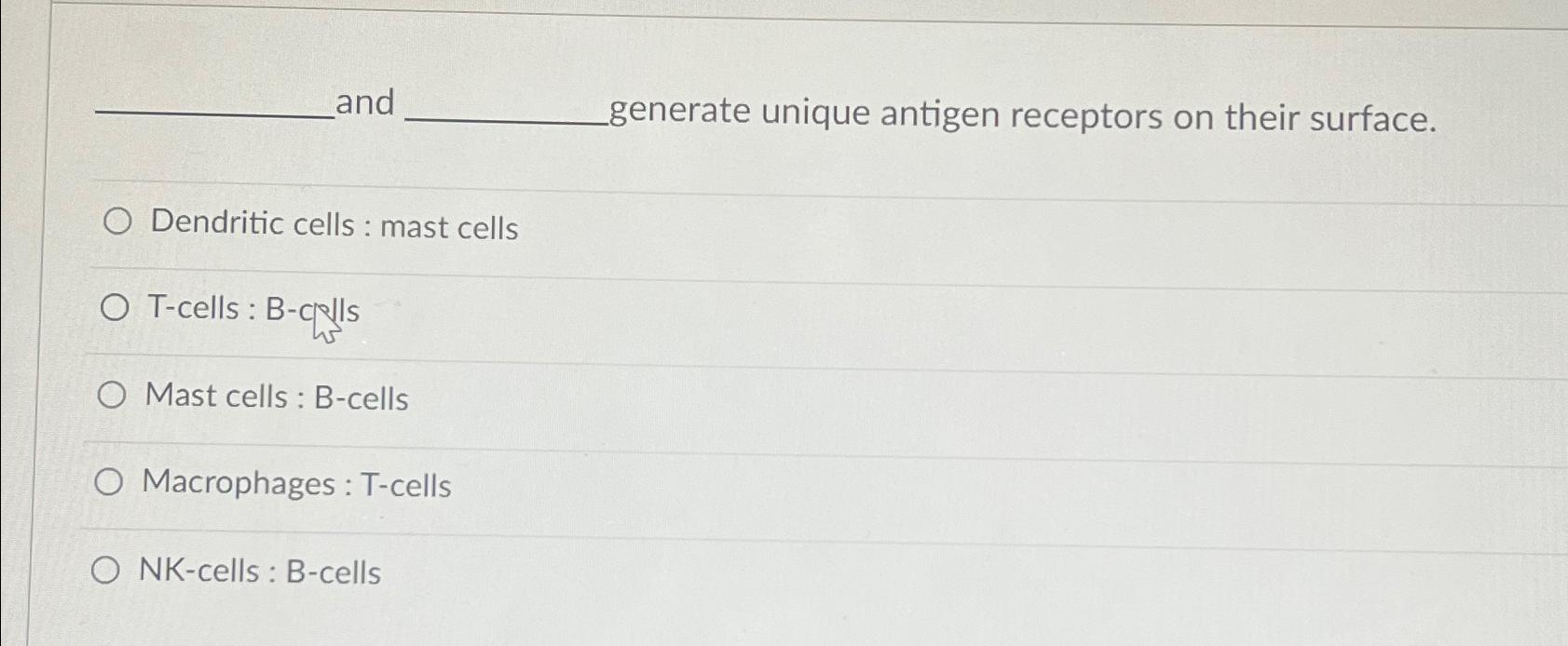 Solved and generate unique antigen receptors on their | Chegg.com