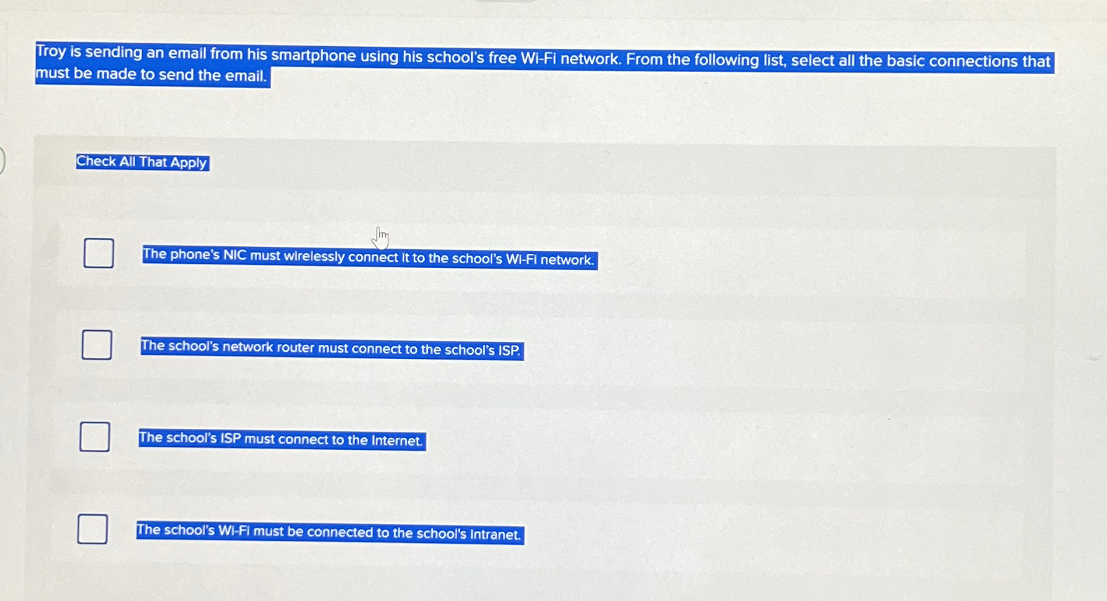 Solved Troy is sending an email from his smartphone using | Chegg.com