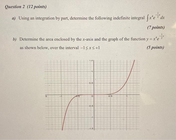 Solved Question 2 (12 points) a) Using an integration by | Chegg.com