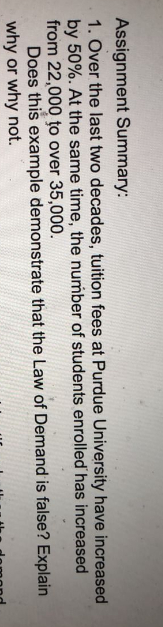 Solved Assignment Summary:Over the last two decades, tuition | Chegg.com