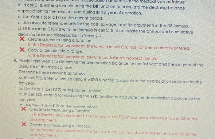 a. In cell C18, enter a formula using the DB function | Chegg.com
