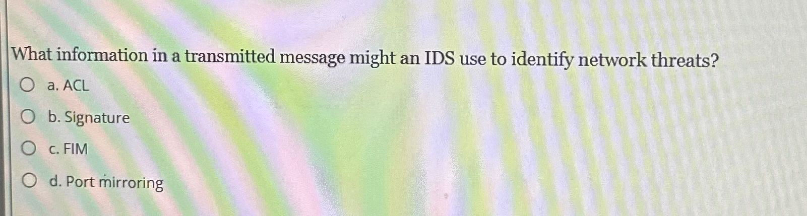 Solved What information in a transmitted message might an | Chegg.com