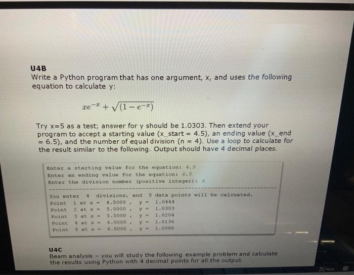 Solved U4B Write a Python program that has one argument, x, | Chegg.com