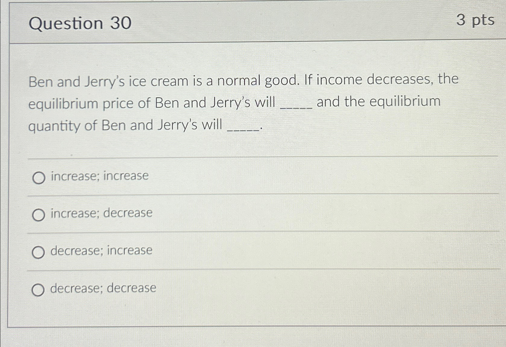 Solved Question 303 ﻿ptsBen and Jerry's ice cream is a | Chegg.com