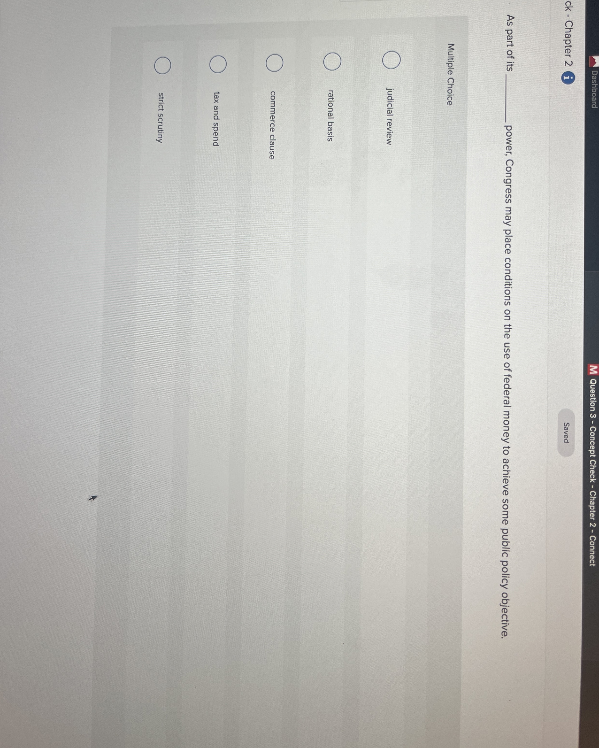 Solved DashboardM Question 3 - ﻿Concept Check - ﻿Chapter 2 - | Chegg.com