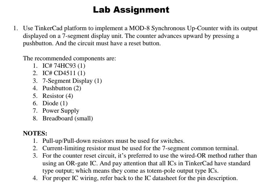 Solved Lab Assignment 1 Use Tinkercad Platform To Implement 8969