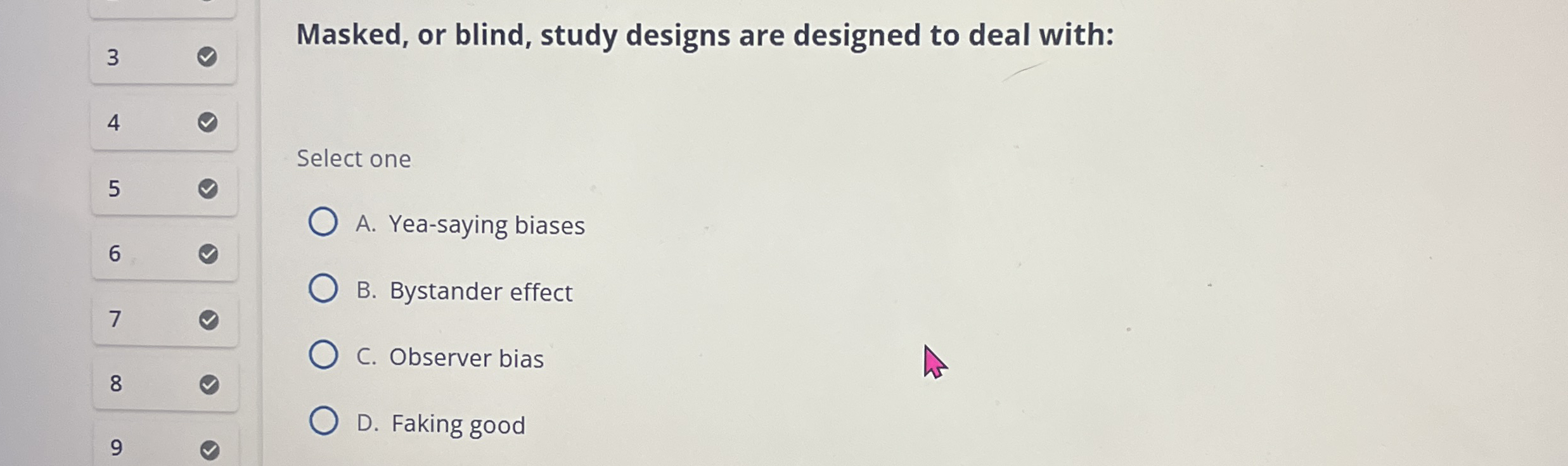 Solved q, ﻿Masked, or blind, study designs are designed to | Chegg.com