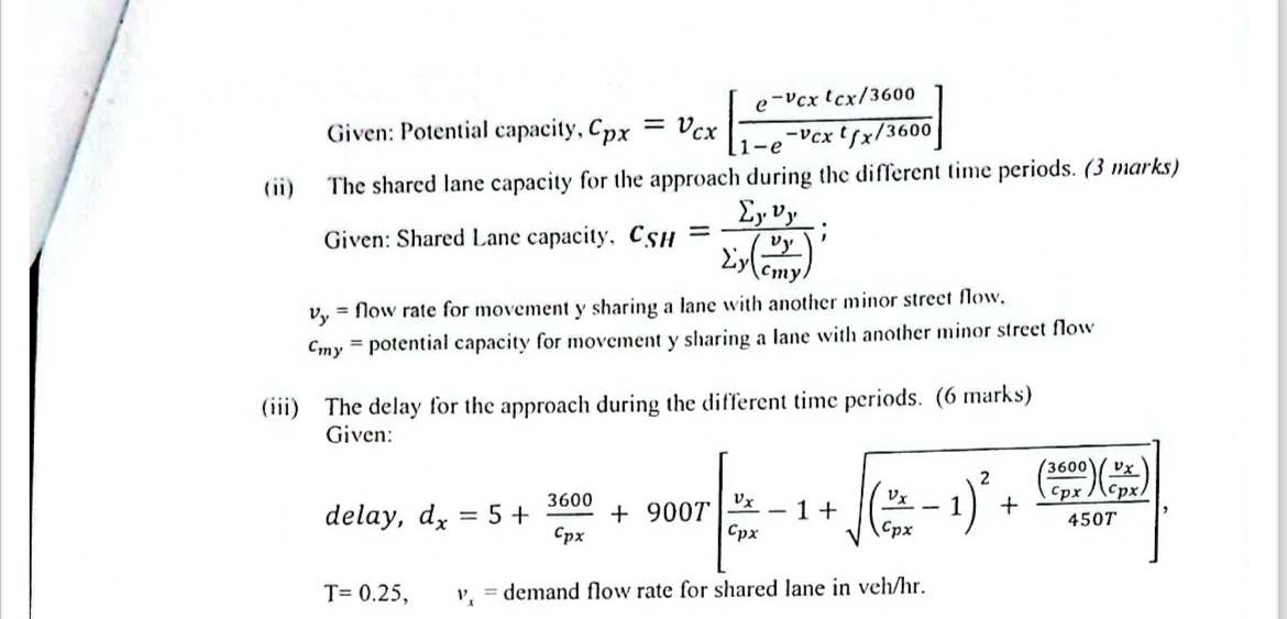 Solved by an EXPERT b) ﻿The following traffic counts summarised in Table | Chegg.com