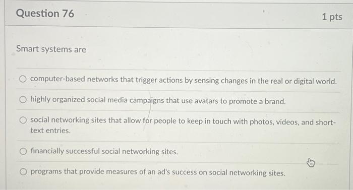 Solved Smart systems are computer-based networks that | Chegg.com