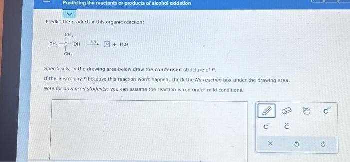 Solved 1 Predicting the reactants or products of alcohol | Chegg.com