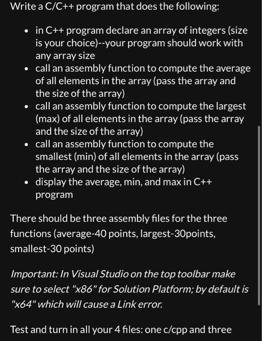 Solved Modify project 4 such that the array is of floating | Chegg.com