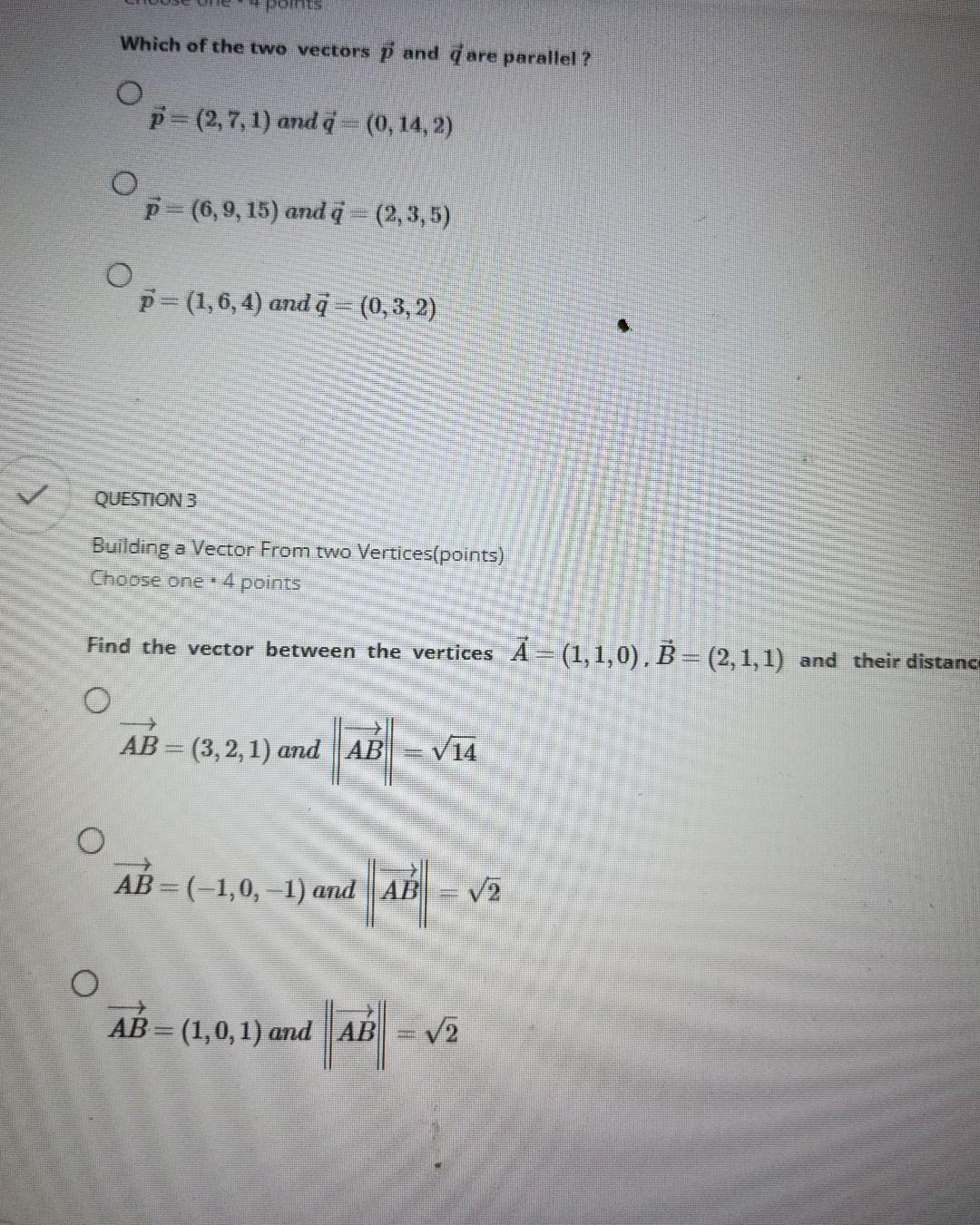 Solved QUESTION 24.1 Inner Product of Vectors Choose one 4 | Chegg.com