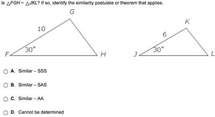 Solved Is Delta FGH ~ Delta JKL? If so, identify the | Chegg.com