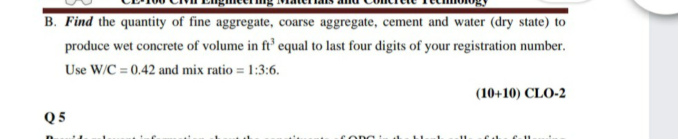 18 B. Find the quantity of fine aggregate, coarse | Chegg.com