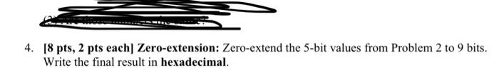 Solved 4. [8 pts, 2 pts each] Zero-extension: Zero-extend | Chegg.com