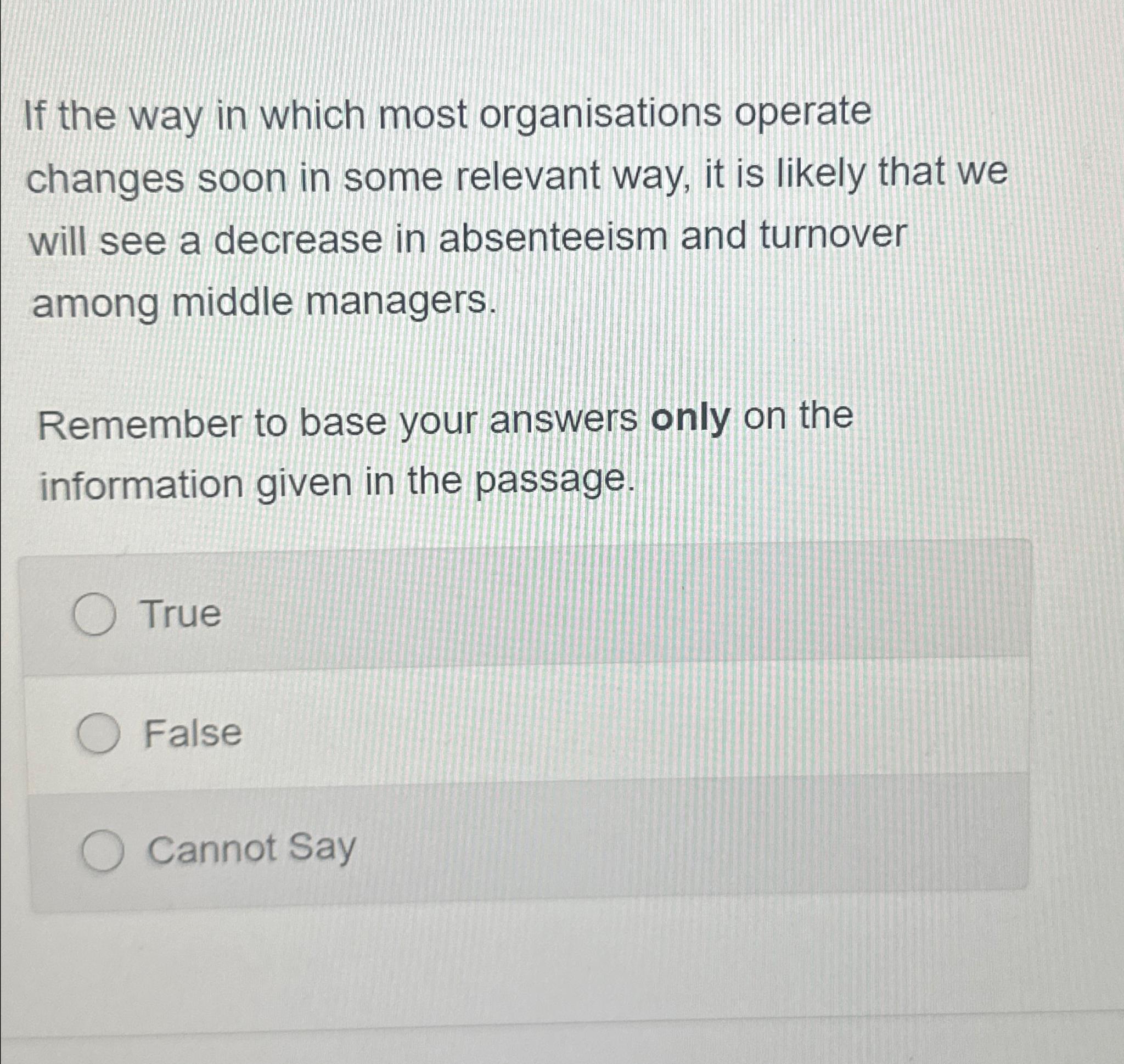 Solved If the way in which most organisations operate | Chegg.com