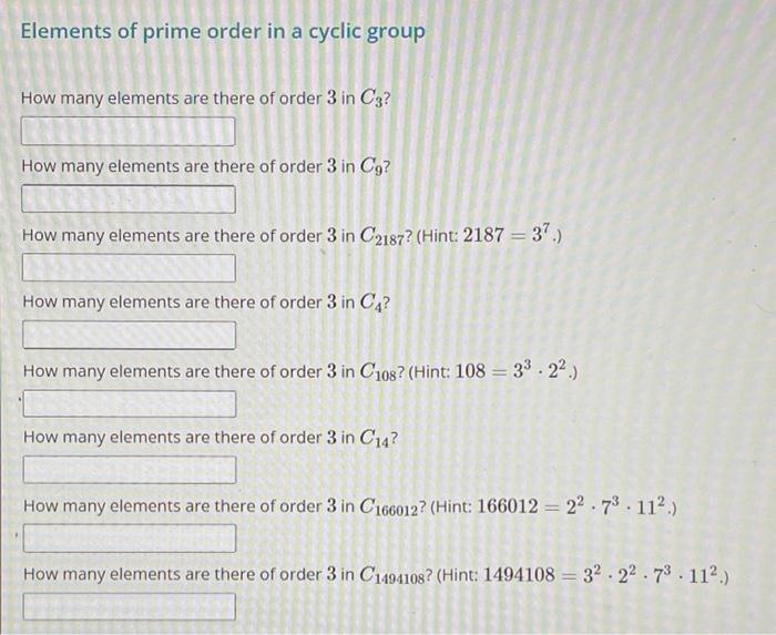 Solved Elements of prime order in a cyclic group How many | Chegg.com