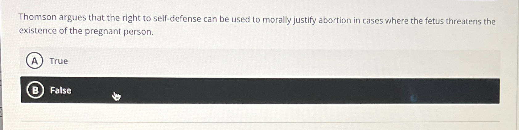 Solved Thomson argues that the right to self-defense can be | Chegg.com