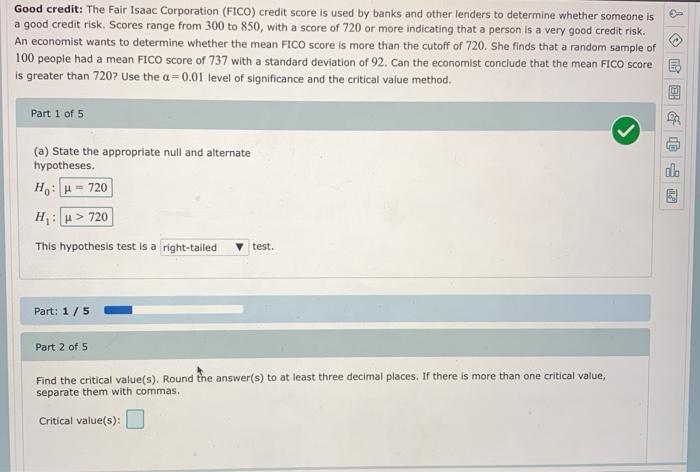 Solved The Fair Isaac Corporation (FICO) credit score is | Chegg.com