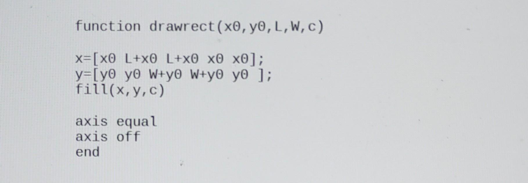 Solved Using the functions "drawrect" and "drawstar" write a | Chegg.com
