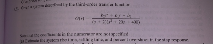 Solved 431. Given a system described by the third-order | Chegg.com
