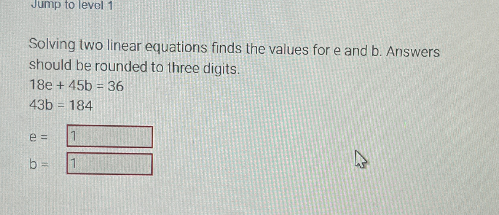 Solved Jump to level 1Solving two linear equations finds the | Chegg.com