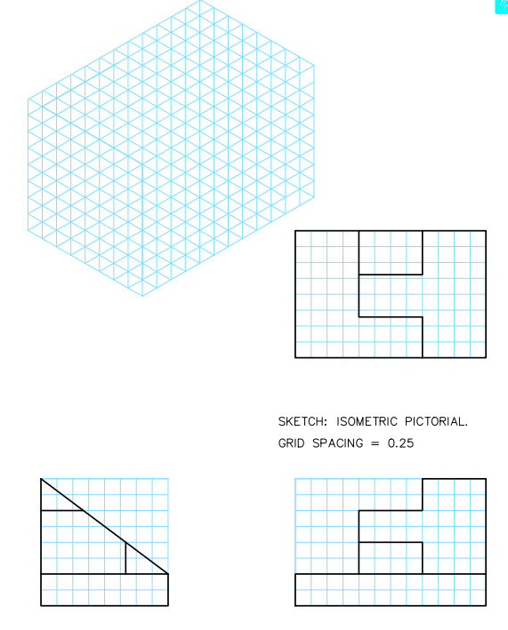 Solved SKETCH: ISOMETRIC PICTORIAL.GRID SPACING =0.25How do | Chegg.com