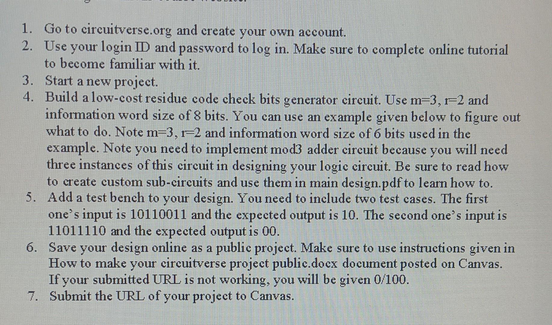 Solved 1. Go to circuitverse.org and create your own | Chegg.com