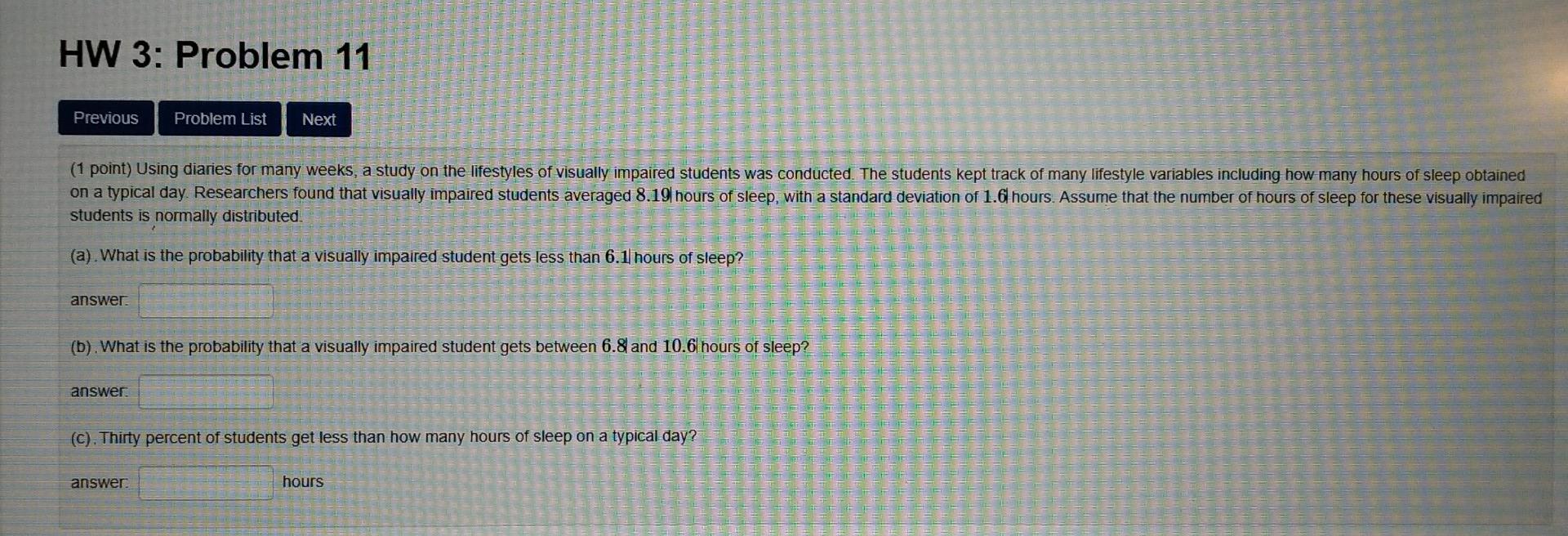 Solved HW 3: Problem 11 Previous Problem List Next (1 point) | Chegg.com