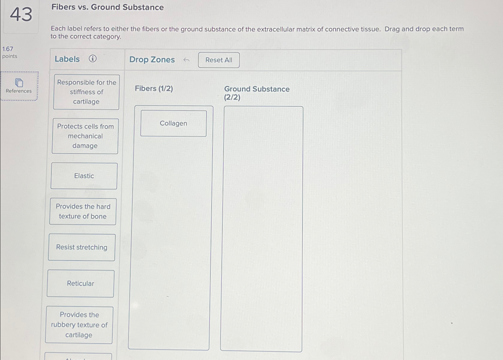 Solved 43Each label refers to either the fibers or the | Chegg.com