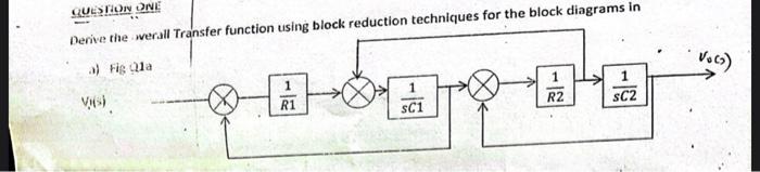 Solved derive the overall transfer function using block | Chegg.com