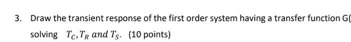 Solved 3. Draw the transient response of the first order | Chegg.com