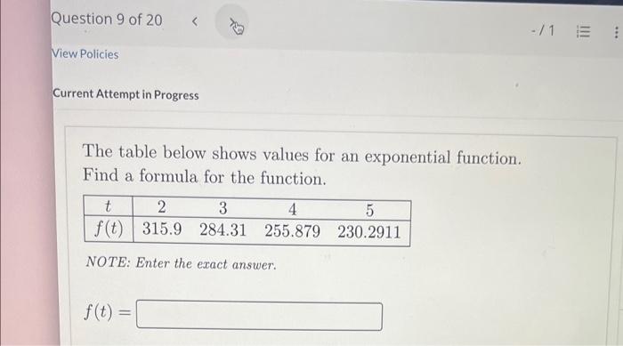 Solved Current Attempt in Progress The table below shows | Chegg.com
