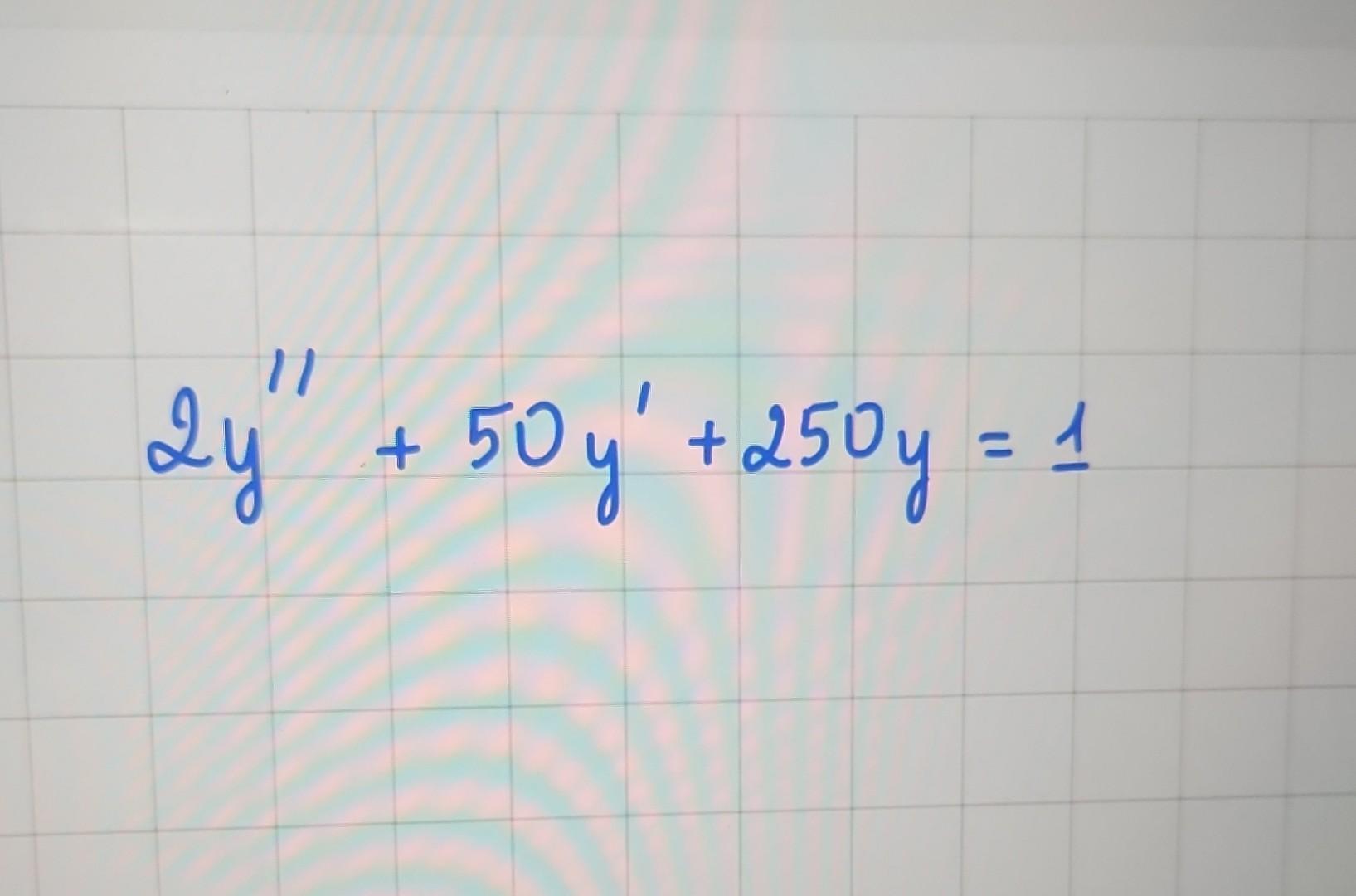 2y′′+50y′+250y=1 | Chegg.com