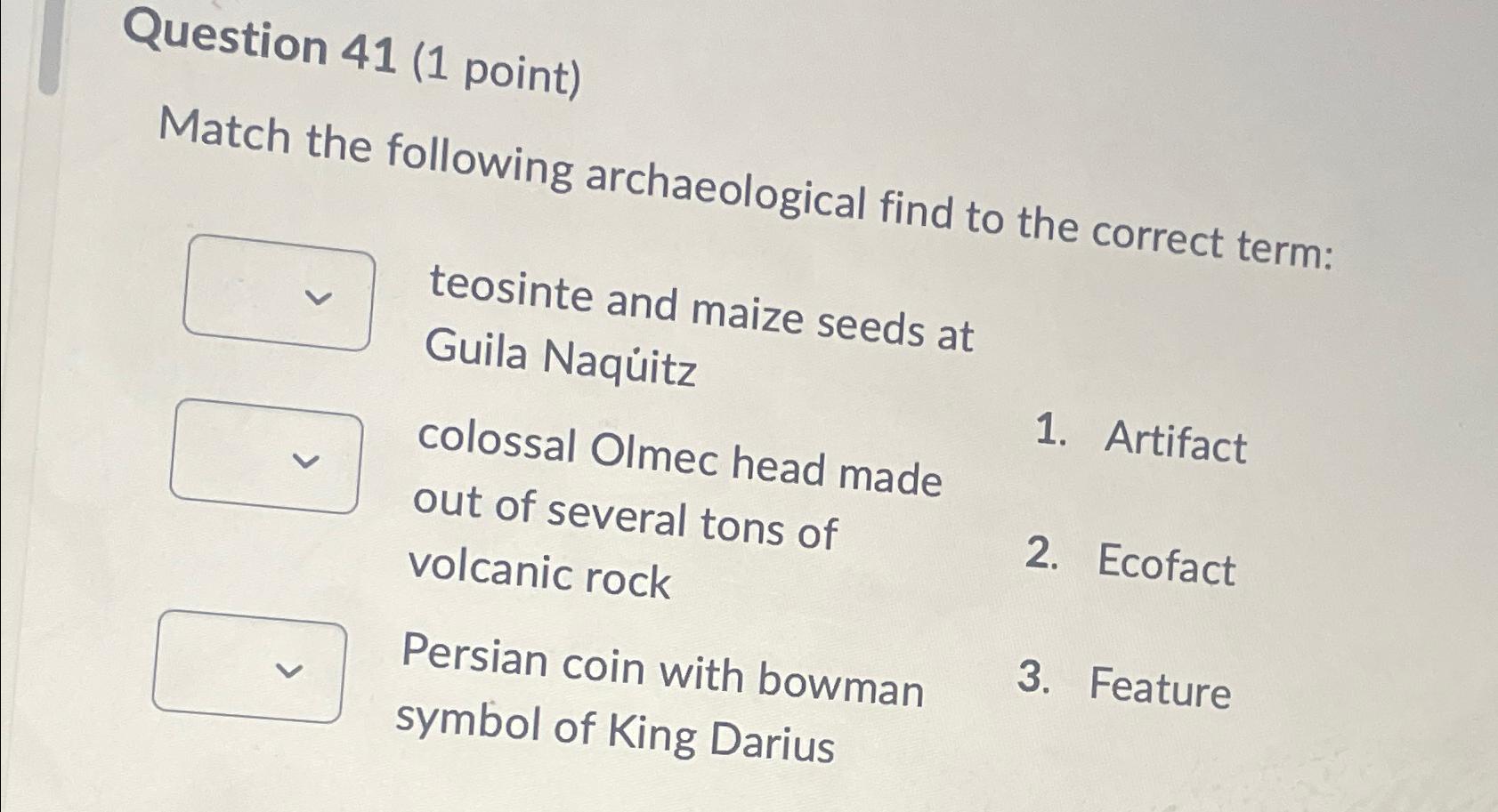 Solved Question 41 (1 ﻿point)Match the following | Chegg.com
