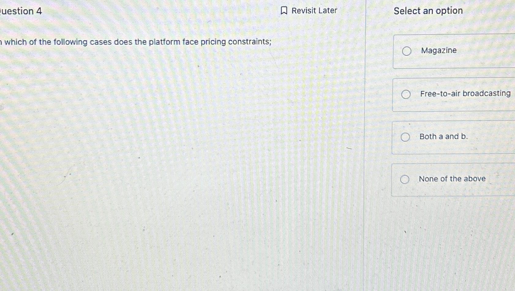 Solved uestion 4口 ﻿Revisit Laterwhich of the following cases | Chegg.com