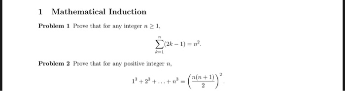 Solved 1 Mathematical Induction Problem 1 Prove that for any | Chegg.com