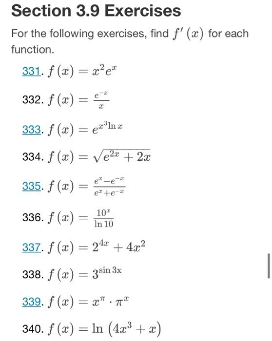 Solved Section 3.9 Exercises For the following exercises, | Chegg.com
