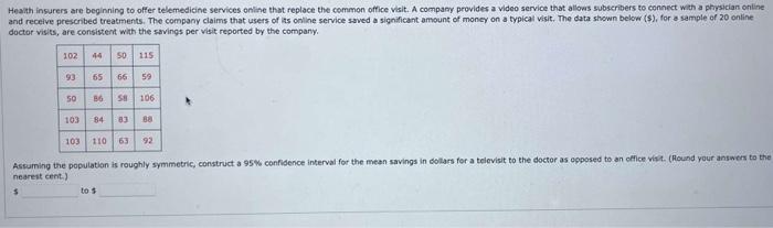 Solved Heanh incurers are beginning to offer telemedicine | Chegg.com