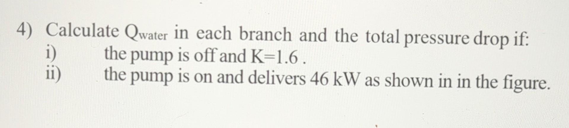 Solved 4) Calculate Qwater in each branch and the total | Chegg.com