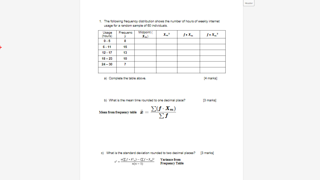 Solved The following frequency distribution shows the number | Chegg.com