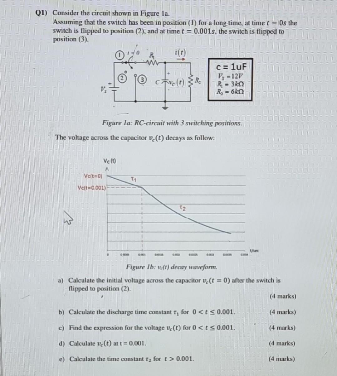 Solved 1) Consider the circuit shown in Figure la. Assuming | Chegg.com