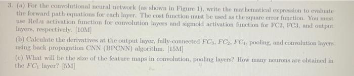 3. (a) For the convolutional neural network as shown | Chegg.com