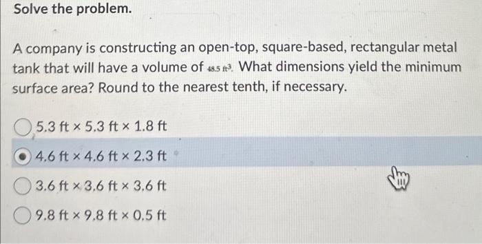 Solved Solve the problem. A company is constructing an | Chegg.com