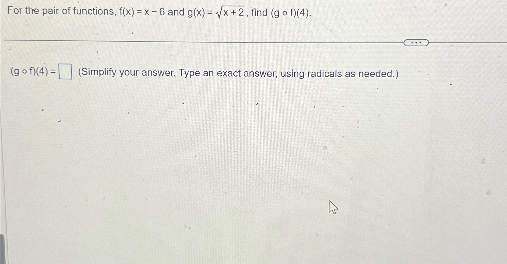 Solved For the pair of functions, f(x)=x-6 ﻿and g(x)=x+22, | Chegg.com
