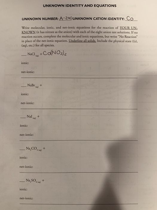 Solved UNKNOWN IDENTITY AND EQUATIONS UNKNOWN NUMBER: | Chegg.com