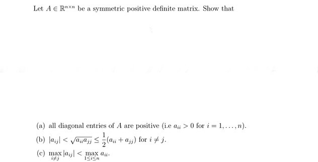 Solved Let Ainrn×n ﻿be A Symmetric Positive Definite Matrix